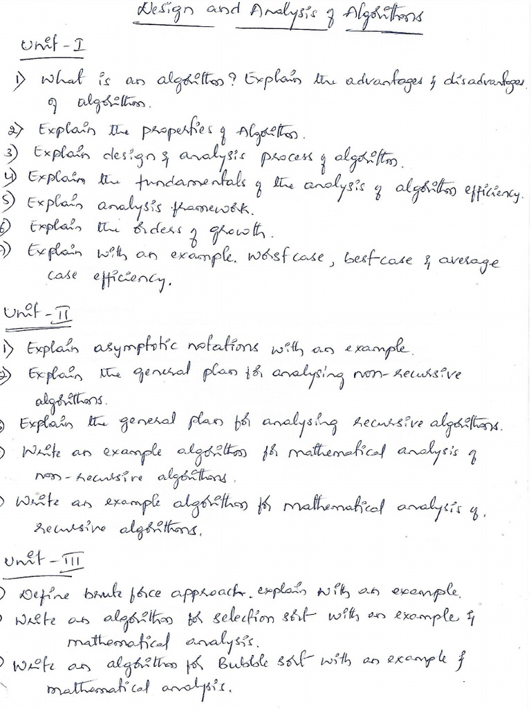 ADA Important Questions | PDF