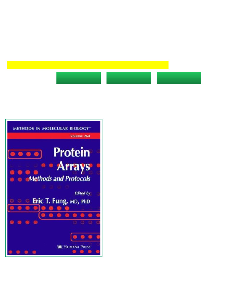 Protein Arrays Methods and Protocols 1st Edition Eric Fung Newest ...