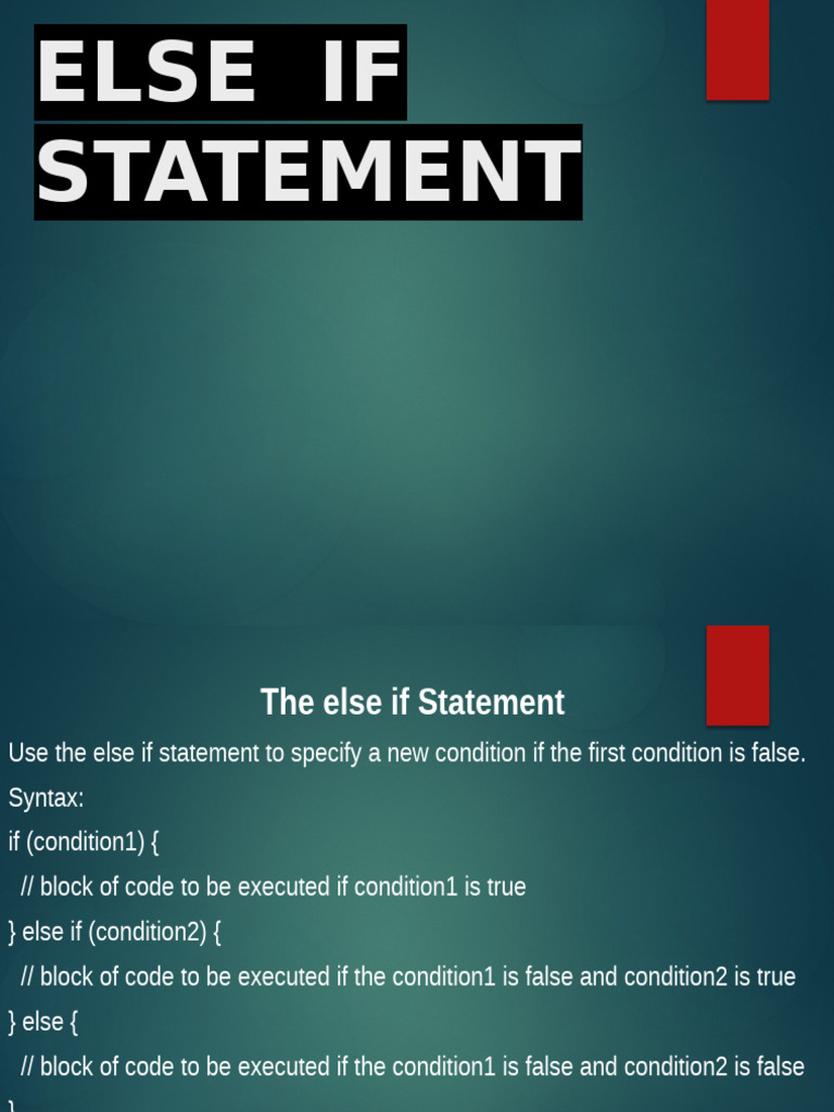 Java Else If Statements | PDF