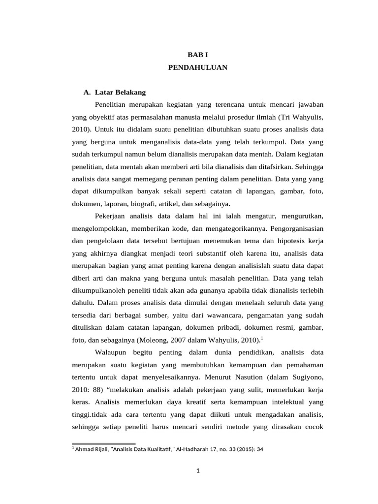Bab i Pembahasan Makalah Analisis Data | PDF