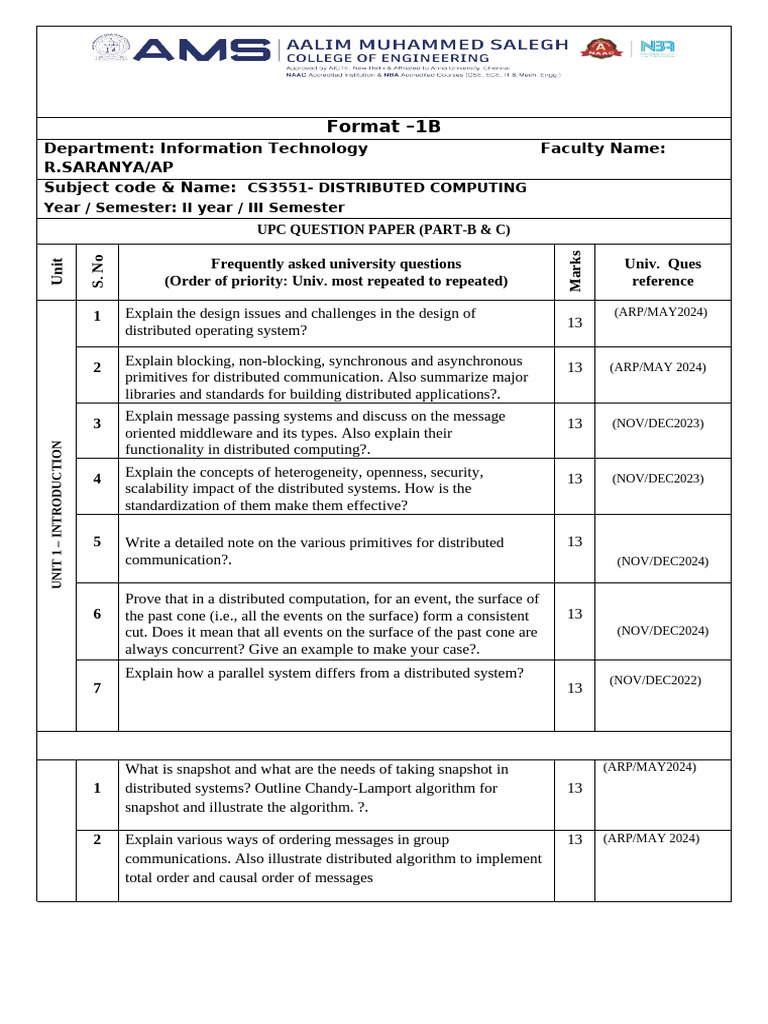 Upc Format - 1 B DC Saranya | PDF | Distributed Computing | Cloud Computing
