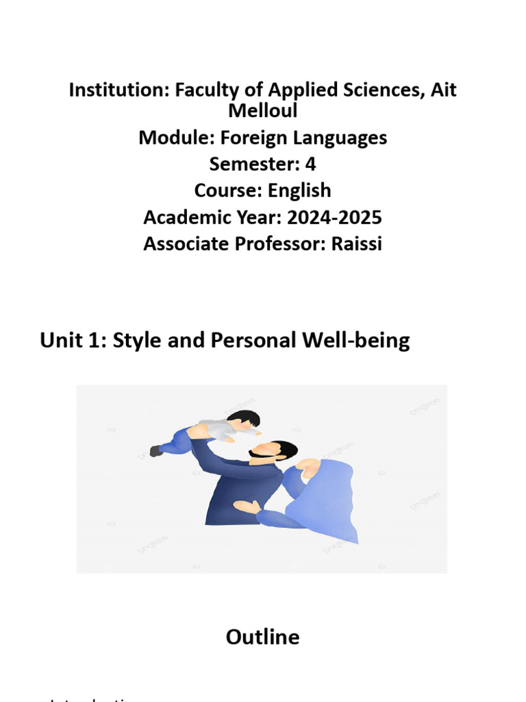 Unit 1 Style and Personal Well-Being | PDF | Linguistics
