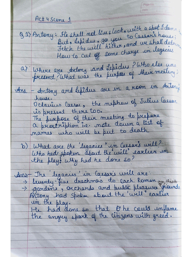 Julius Caesar Act 4 Notes | PDF
