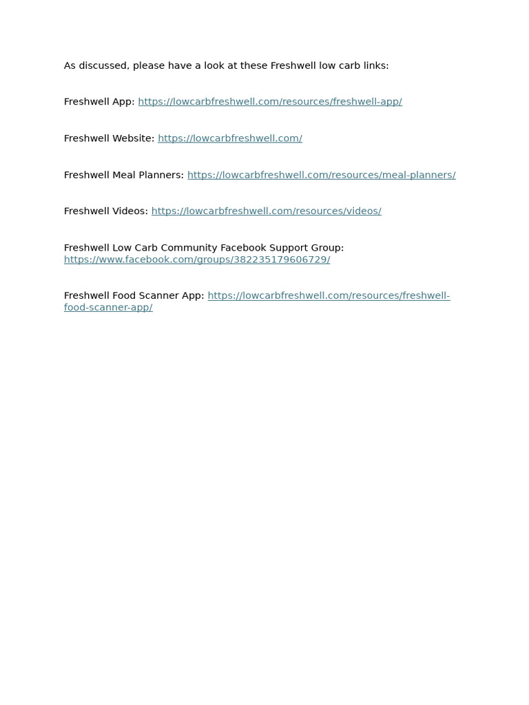 Freshwell Accurx Generic Message | PDF
