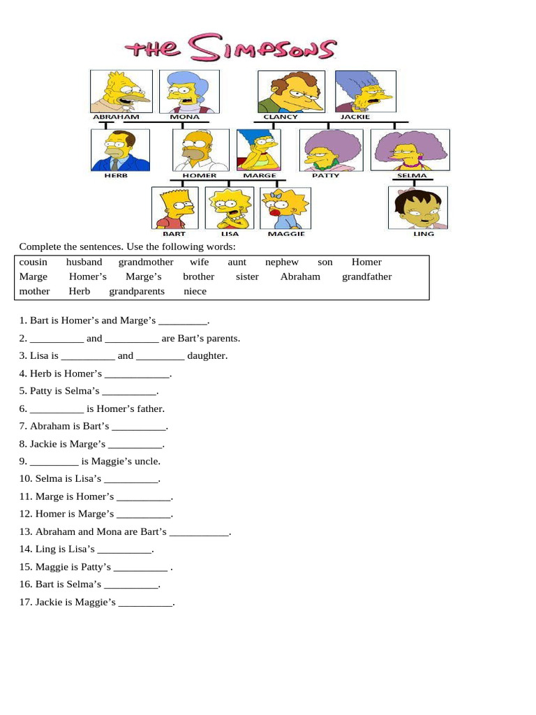 Family-Members - Simpson | PDF | Grammar | Linguistic Morphology