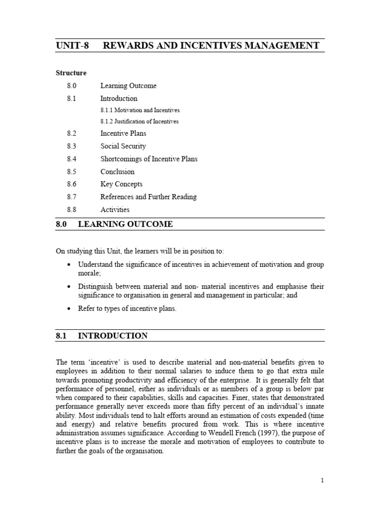 Incentives Management: Boosting Employee Motivation | PDF | Incentive ...