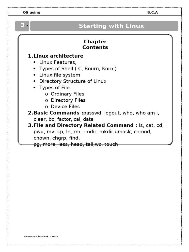 Linux Operating System Overview for BCA | PDF | Computer File | Unix