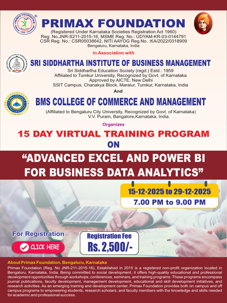 30 Hrs - Advanced Excel and Power Bi For Business Data Analytics | PDF ...