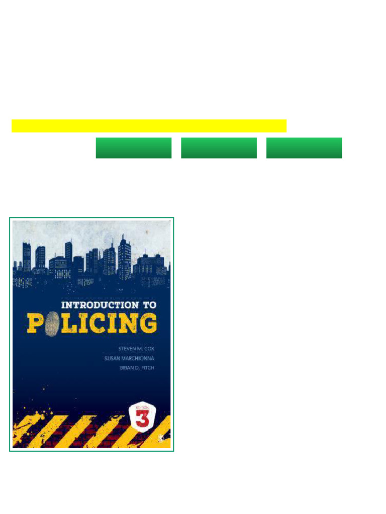 (Ebook) Introduction To Policing by Steven M. Cox Susan Marchionna ...