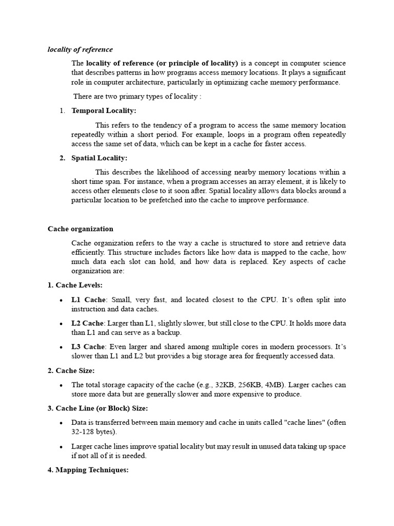 Cache Replacement Algorithms Computer Organisation Pdf Cpu
