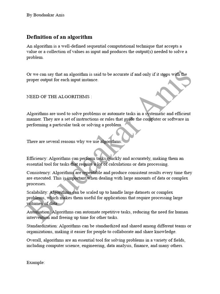 Définition of An Algorithm | PDF | Theoretical Computer Science ...
