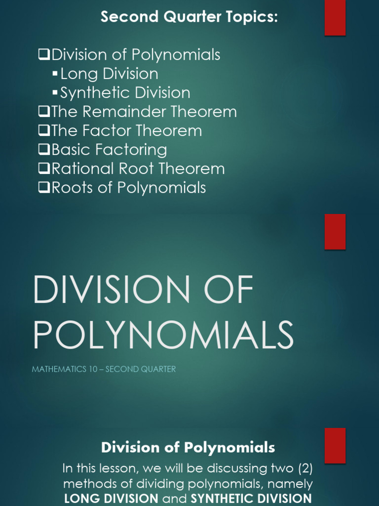 Math10 PPT Q2 | PDF | Factorization | Polynomial