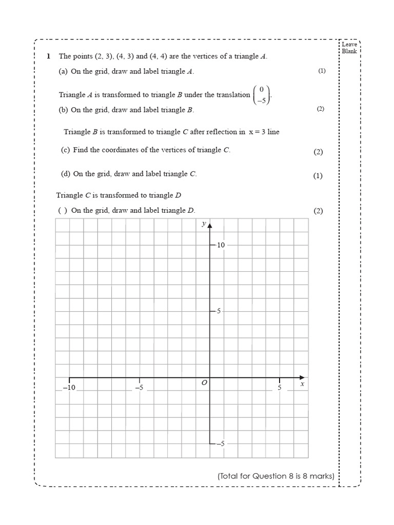 Triangle Transformations and Reflections | PDF