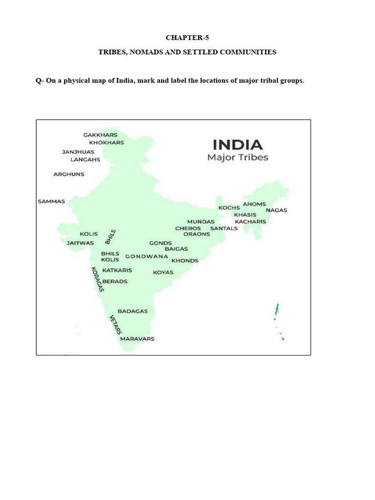 Chapter - 5 Map Work - History of Tribes, Nomads and Settled ...