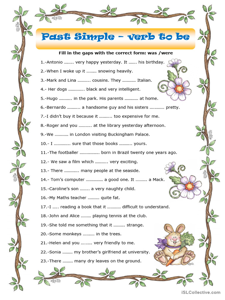 Simple Past Verb To Be | PDF
