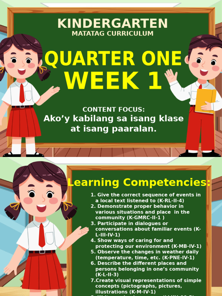 Matatag Kinder Week1 Day1 Modified | PDF
