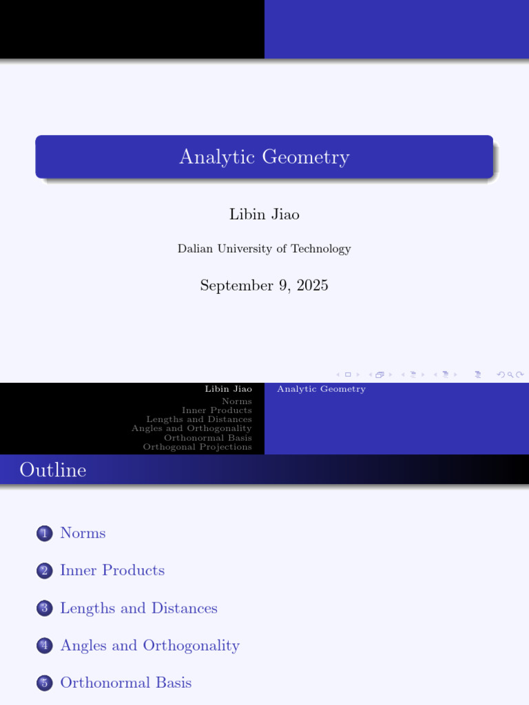 Chapter 3 Analytic Geometry | PDF | Norm (Mathematics) | Euclidean Space