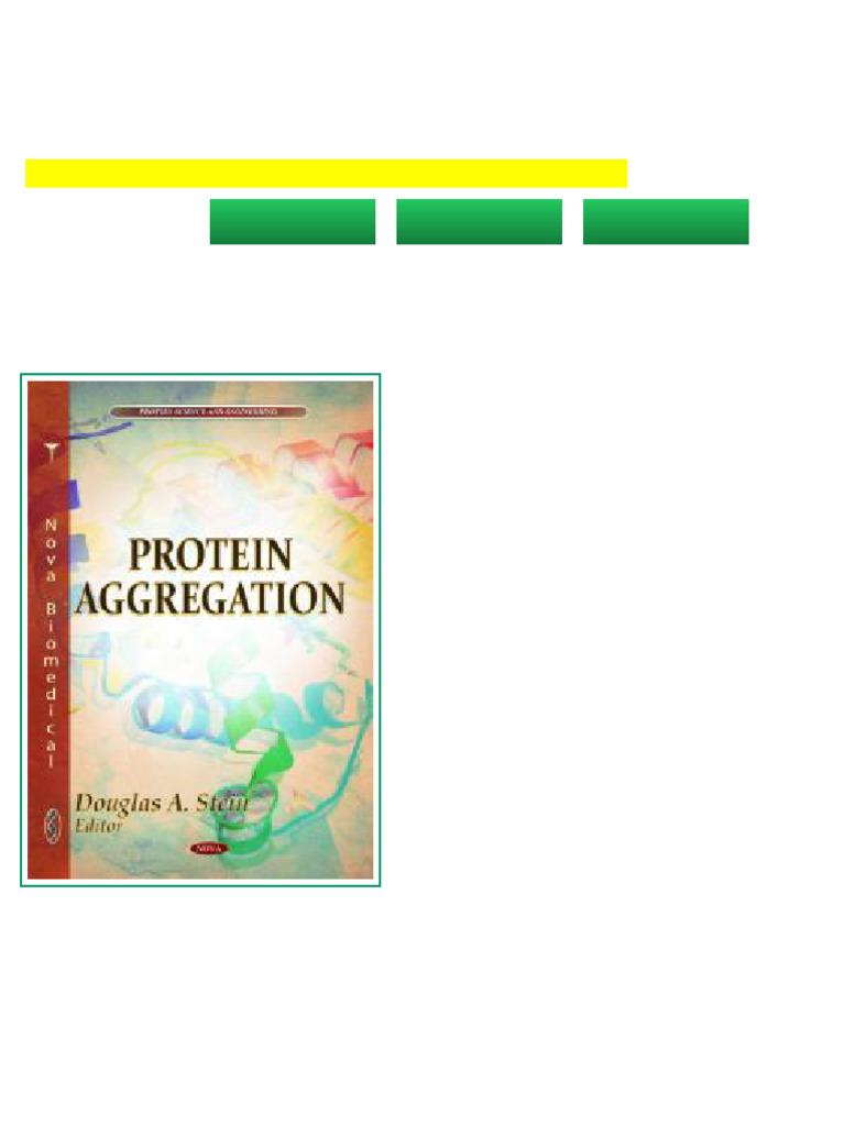 Protein Aggregation 1st Edition Douglas A. Stein: Mirror Link | PDF