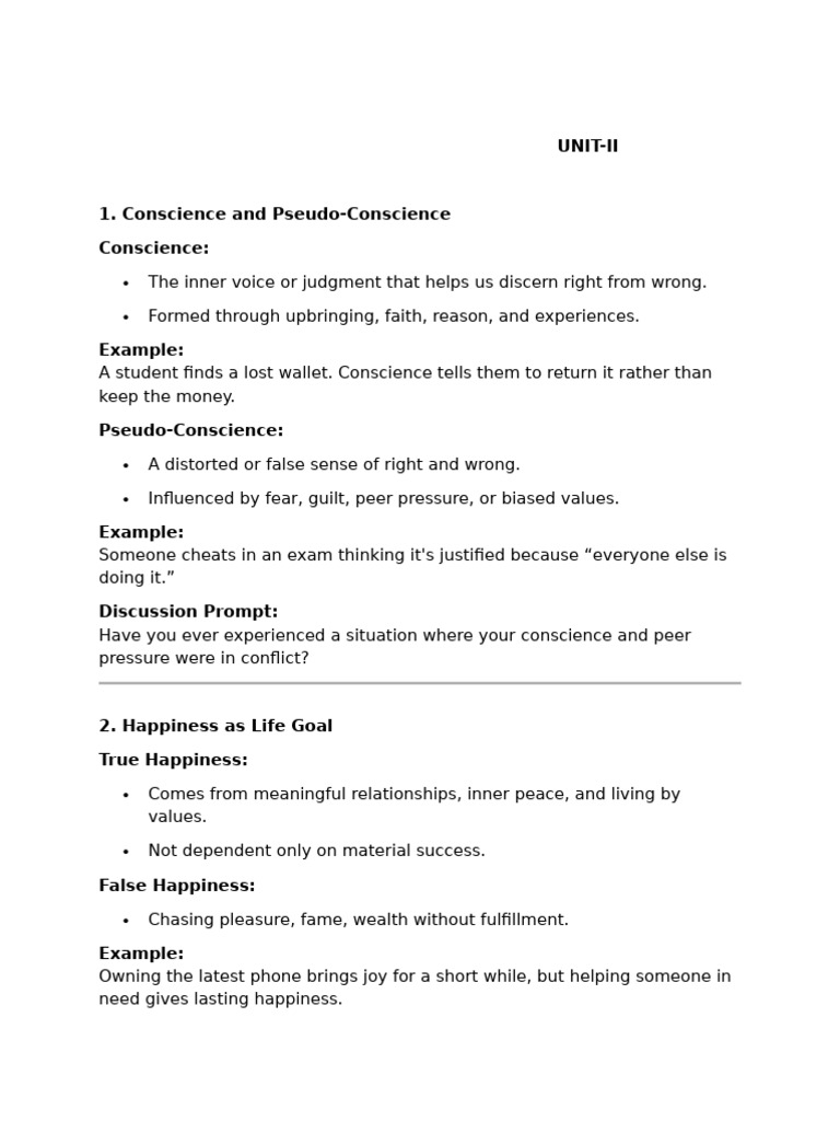 Unit 2 Notes | PDF | Love | Happiness