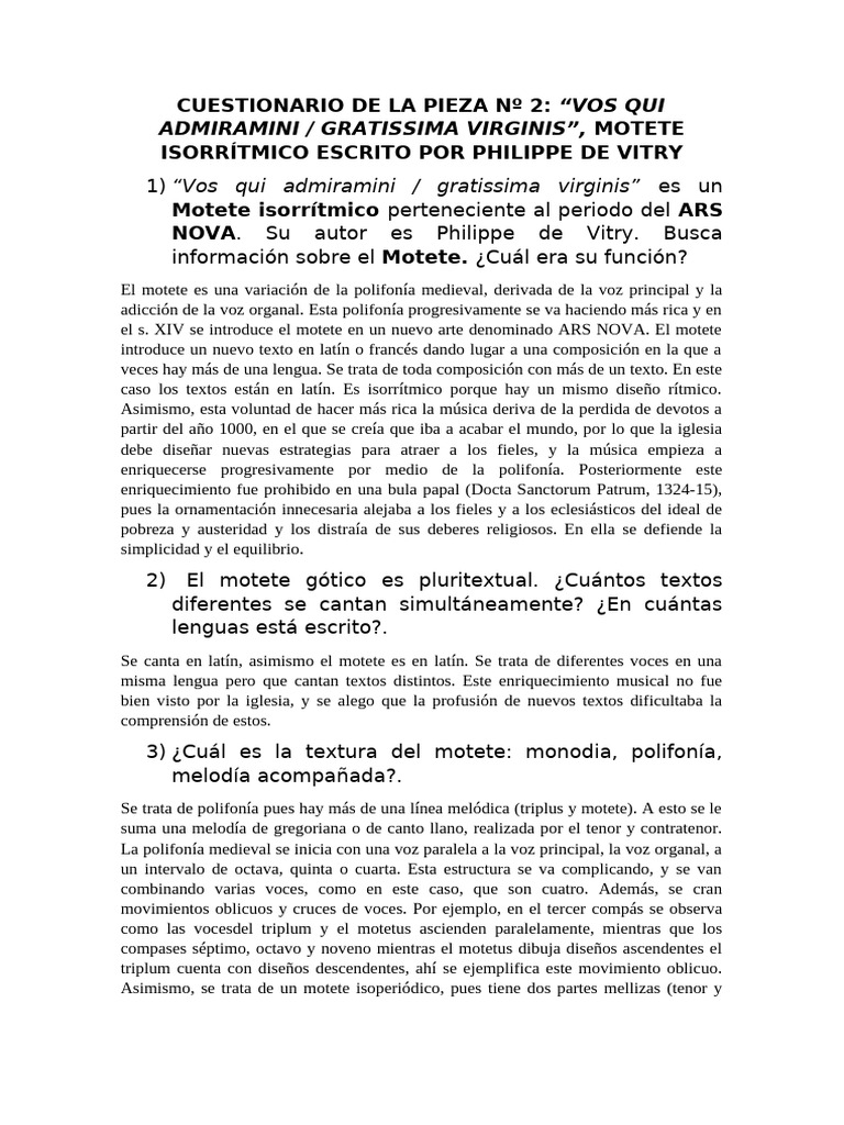 Motete Isorrítmico de Philippe de Vitry | PDF | Intervalo (música ...