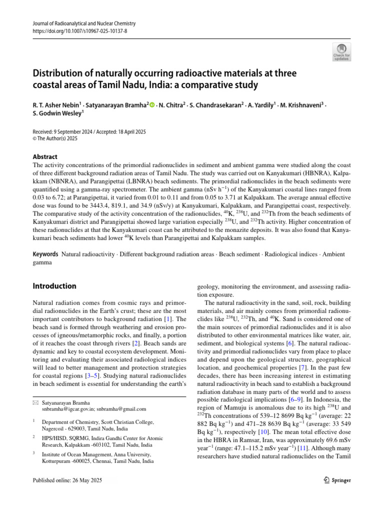 Distribution of Naturally Occurring Radioactive Ma | PDF | Gamma Ray ...