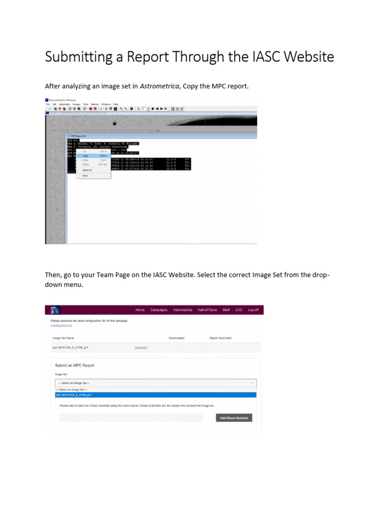 How to Submit a Report on IASC | PDF
