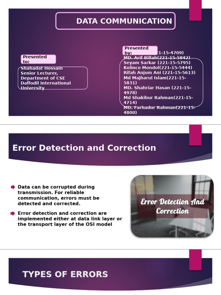 DC Final Presentation | PDF | Error Detection And Correction | Computing