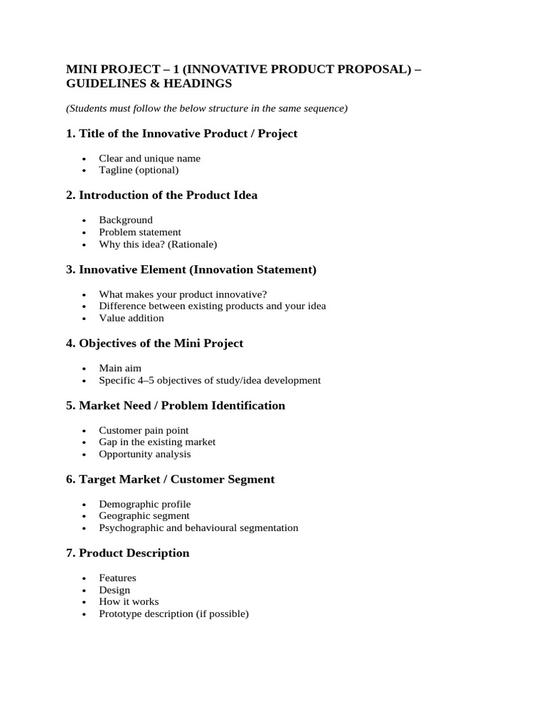 Mini Project Guidelines | PDF