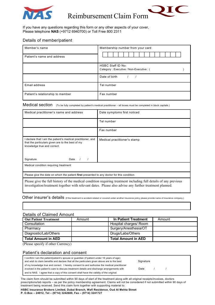 QIC Reimbursement Claim Form Guide | PDF | Patient | Physician