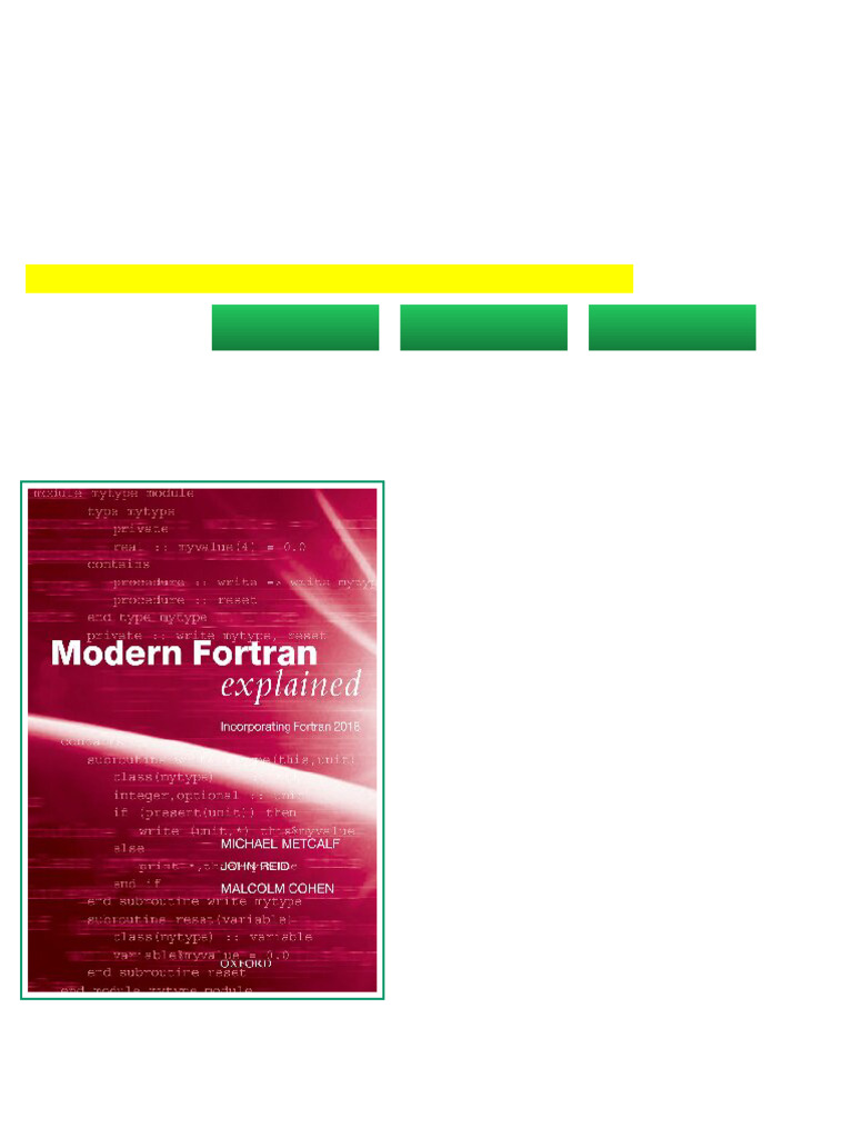 (Ebook) Modern Fortran Explained: Incorporating Fortran 2018 by Michael Metcalf, John Reid ...
