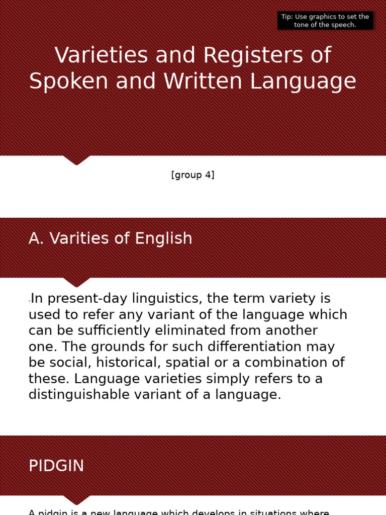 Varieties and Registers of English Language | PDF | Dialect | English ...