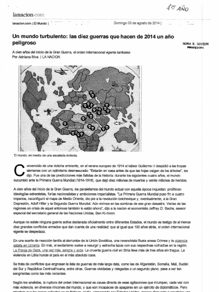 Un Mundo Turbulento Las Diez Guerras Que Hacen de 2014 Un Año Peligroso ...