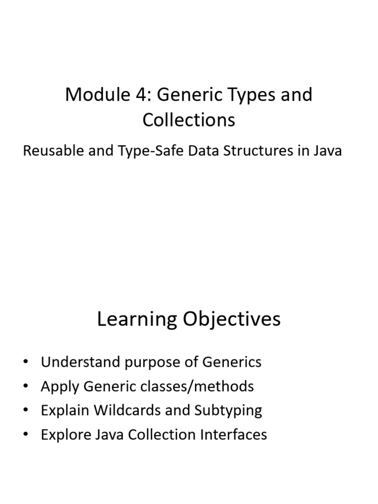 Module 4 Generic Types Collections | PDF | Object (Computer Science ...
