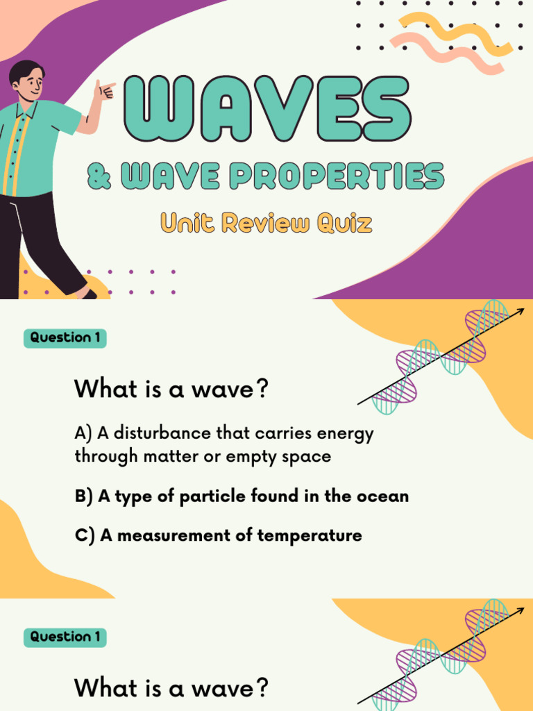 Waves and Wave Properties Physical Science Quiz Presentation Yellow ...