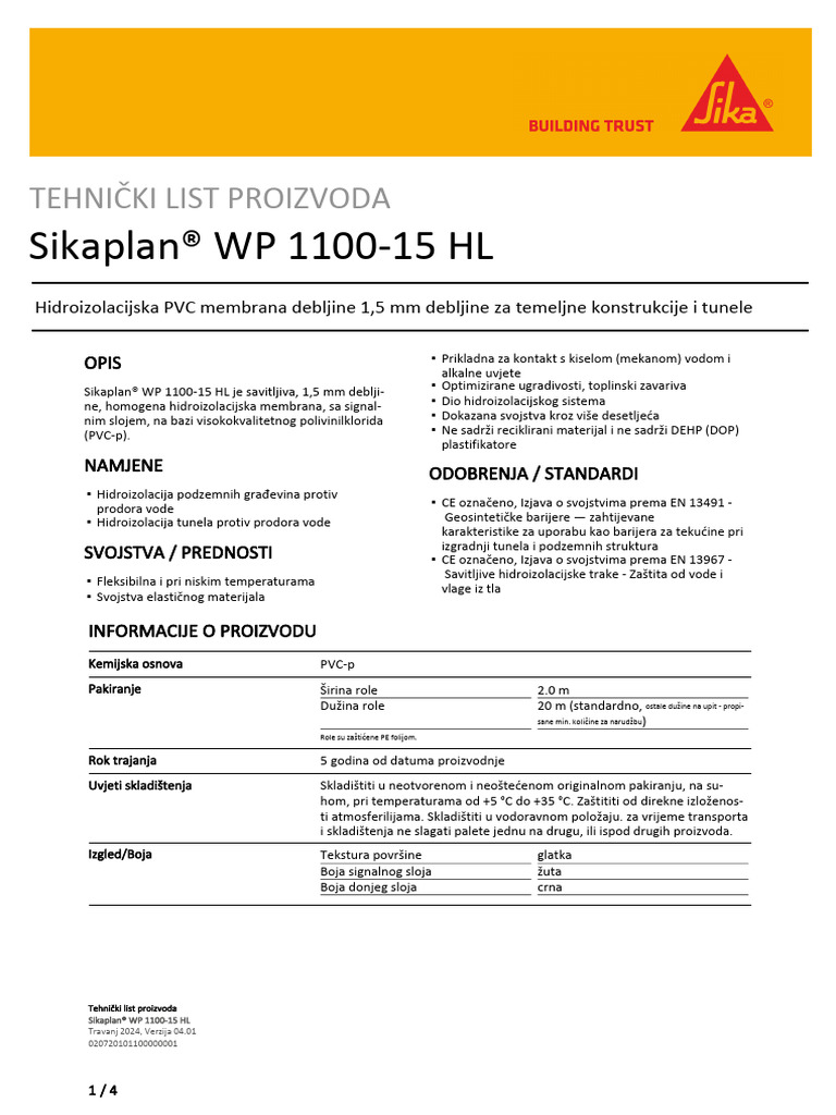 Sikaplan WP 1100-15hl | PDF