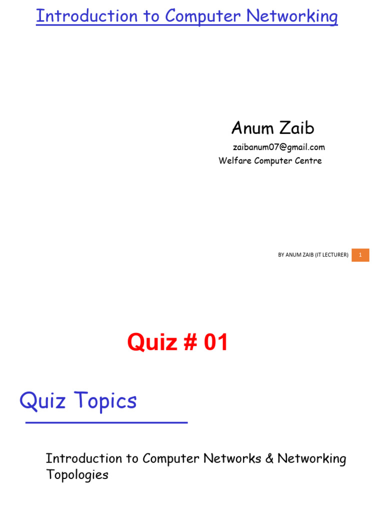 Computer Networking Quiz Questions | PDF | Internet Protocol Suite ...