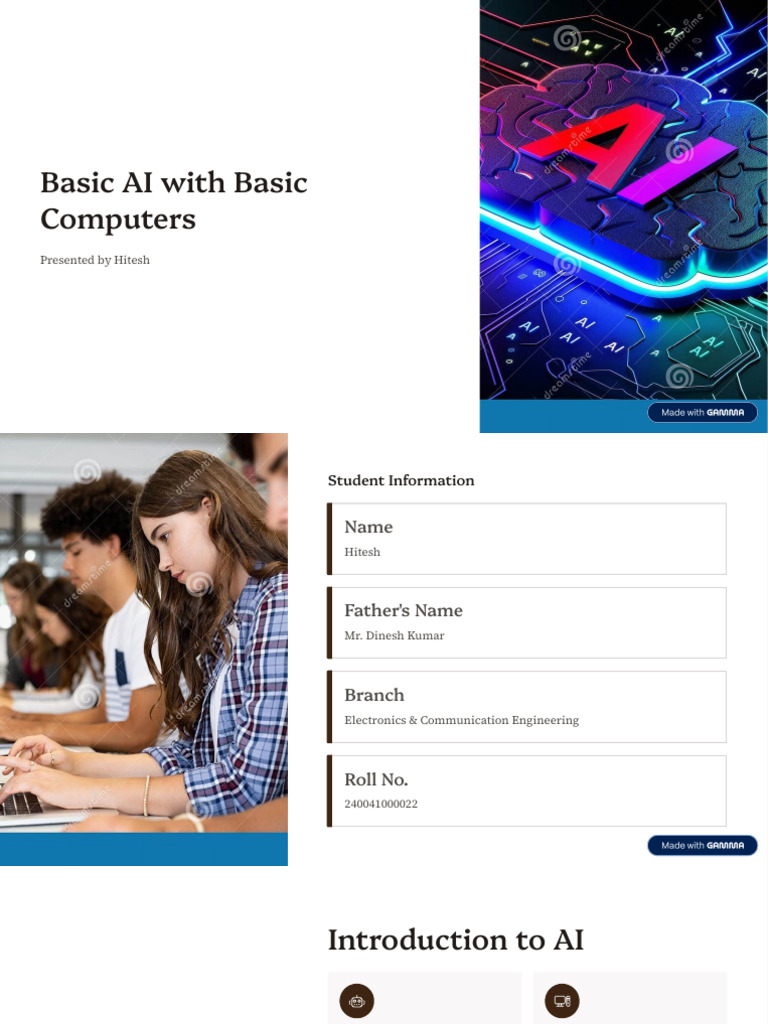 AI Fundamentals and Computer Basics | PDF | Artificial Intelligence ...