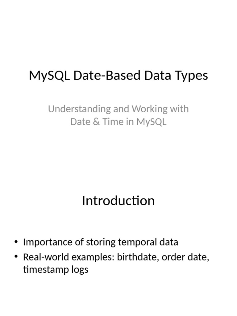 MySQL Data Based Data Types Presentation | PDF