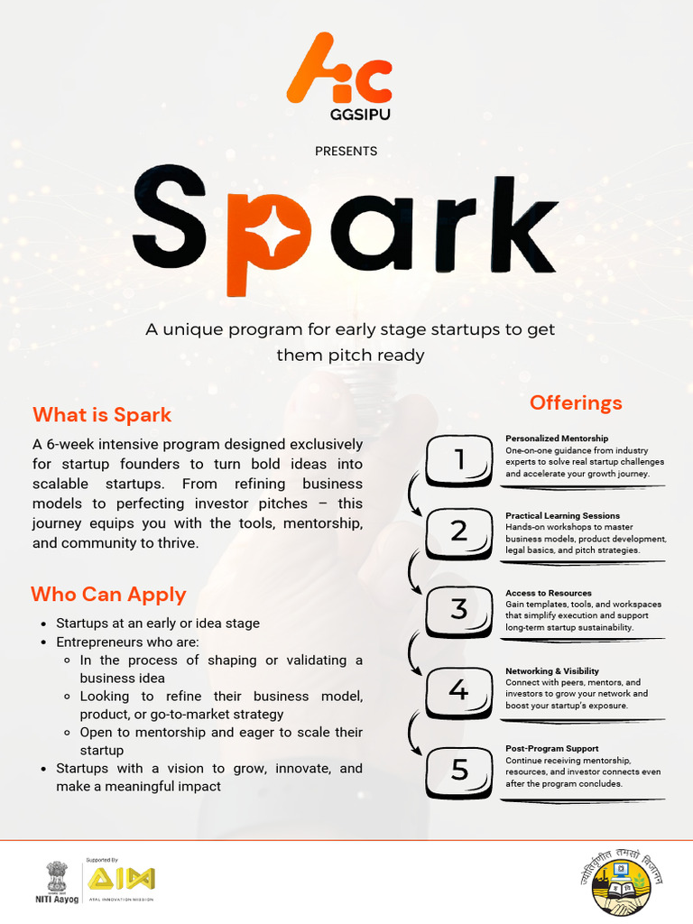 Spark Brochure One Pager - 6 Weeks | PDF | Startup Company | Small ...