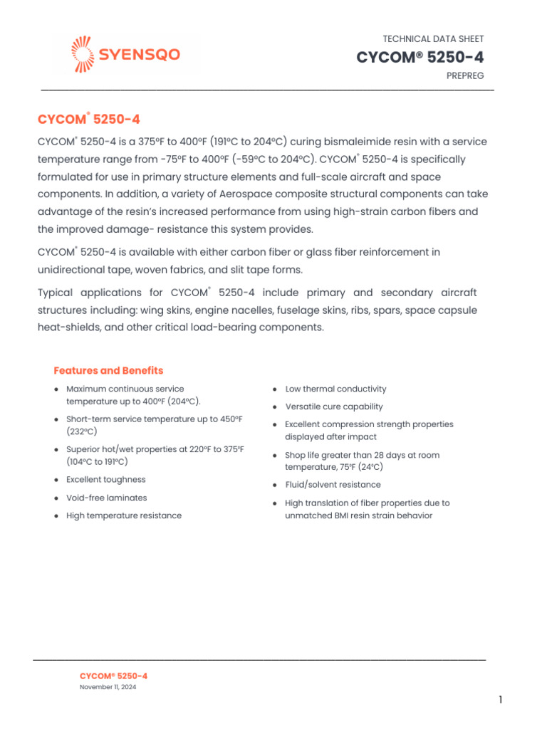 Cycom 5250-4 - CM - en | PDF | Materials Science | Mechanical Engineering