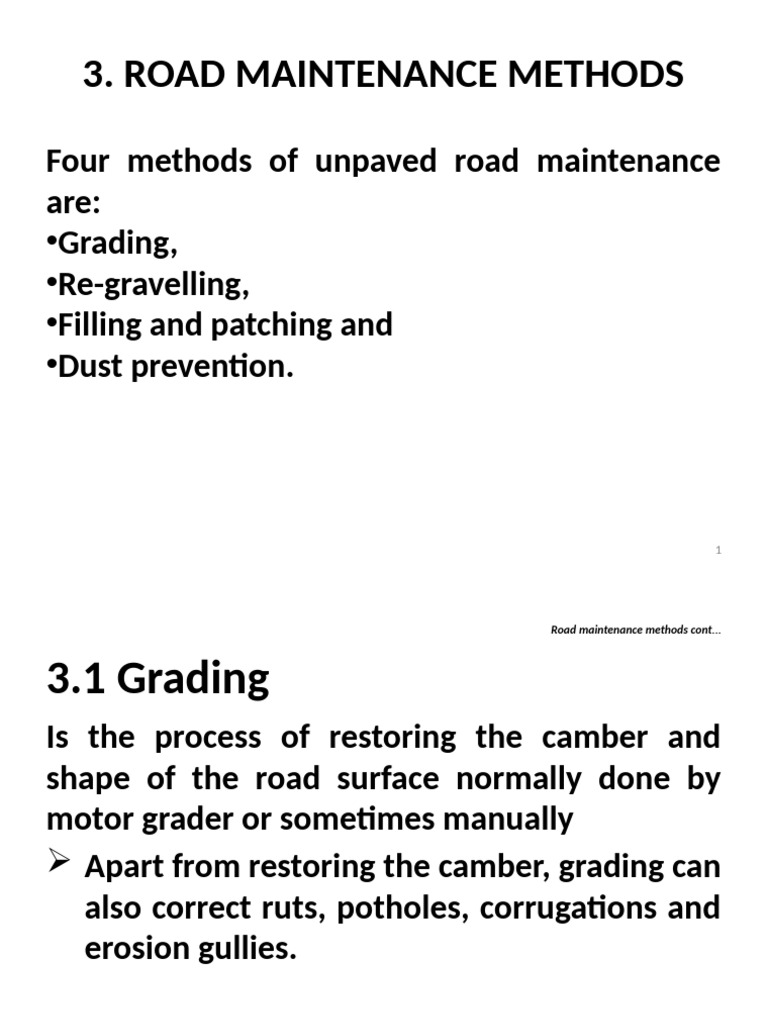 Road Maintenance Methods | PDF
