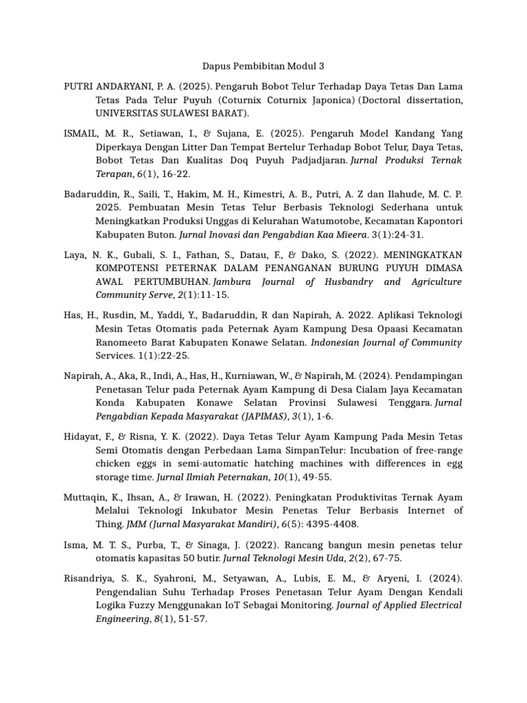 Dapus Pembibitan Modul 3 | PDF
