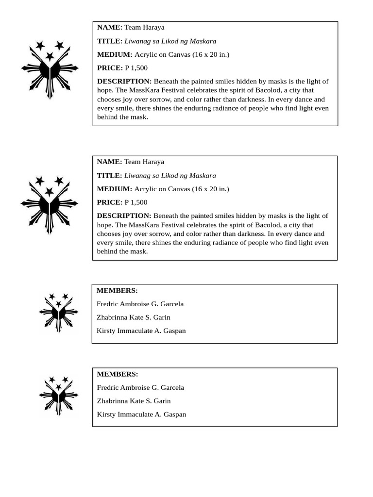 Art Exhibit Label Template | PDF