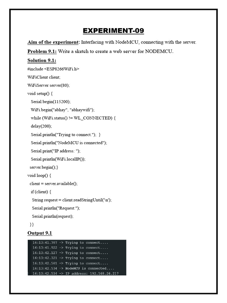 Experiment 9 | PDF