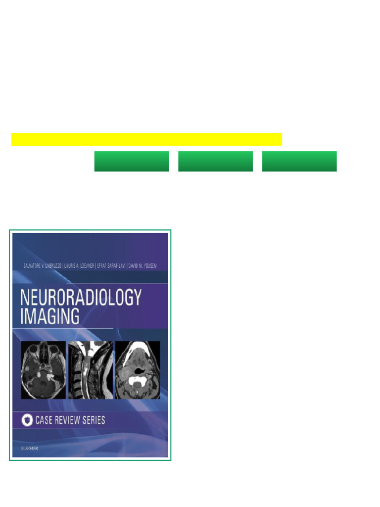 (Ebook) Neuroradiology Imaging Case Review by Salvatore V Labruzzo Laurie A. Loevner Efrat Saraf ...