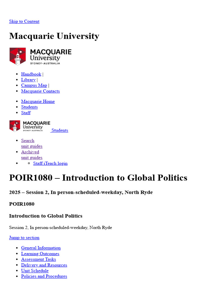 Global Politics Introduction Course Guide | PDF | Argument | Essays