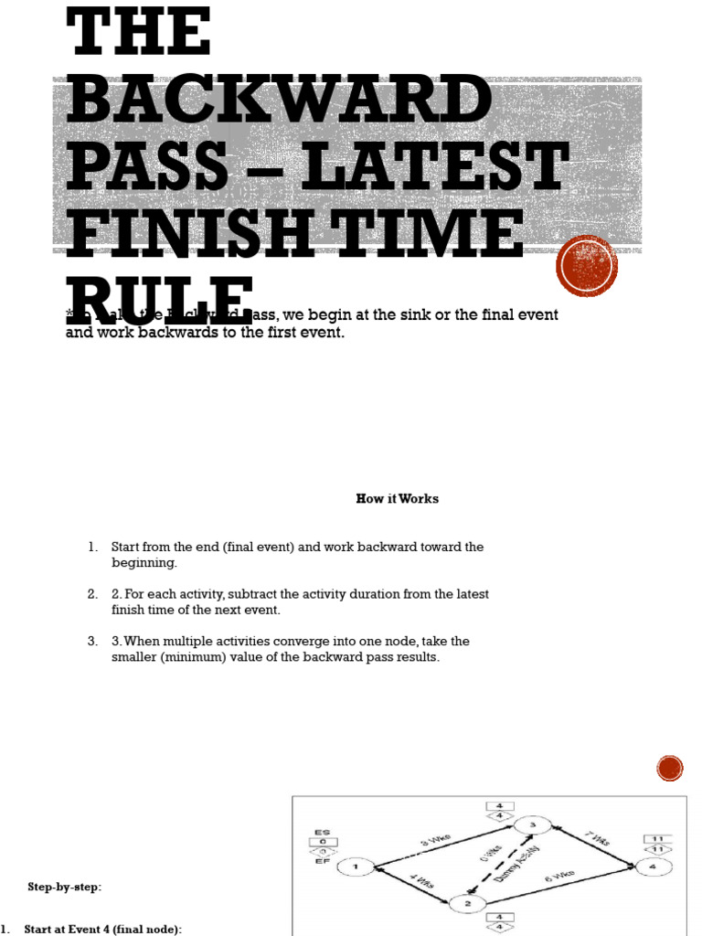 The Backward Pass - Latest Finish Time Rule | PDF | Variance ...