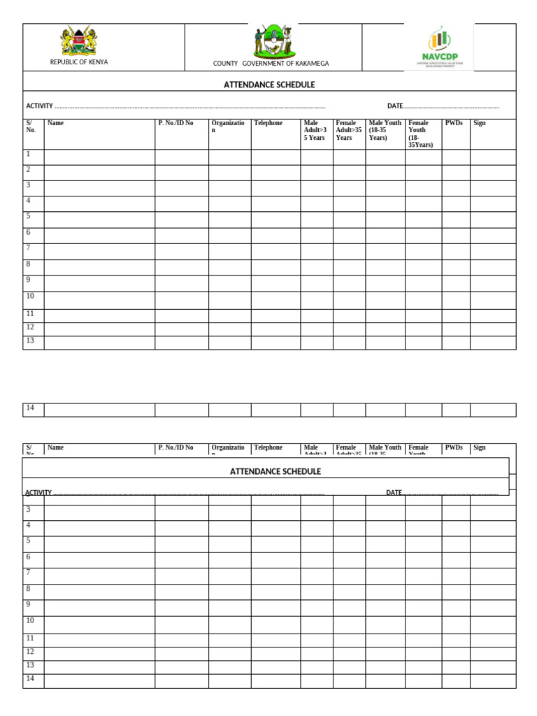 Attendance List Navcdp Revised Version | PDF