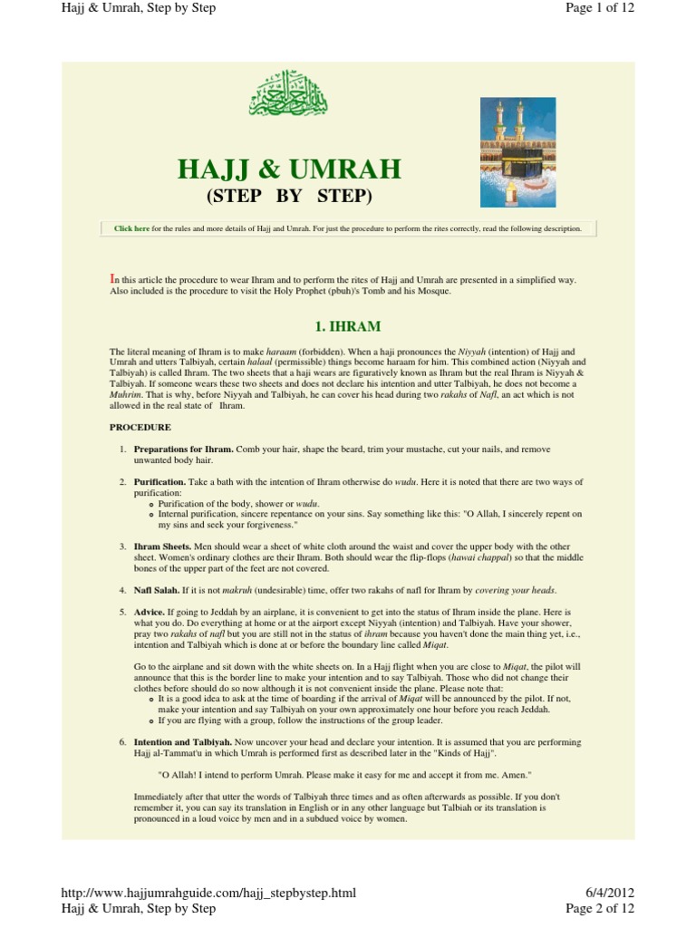 Hajj and Umrah Step by Stepf | PDF | Hajj | Salat