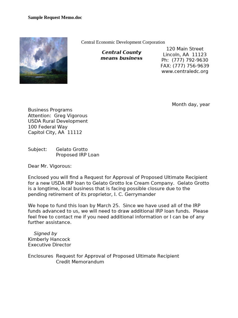 Sample Request Memo | PDF